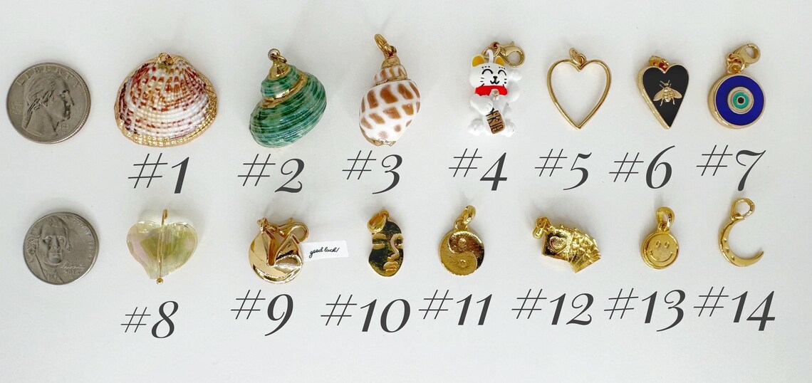 Custom Gold Charm Necklace, Gold Charm Necklace Custom, Gold Charm ...