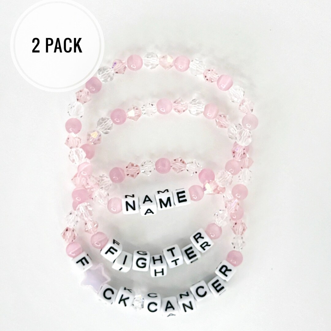 Breast Cancer Beaded Bracelet, Cancer Survivor Gift, Cancer Support ...