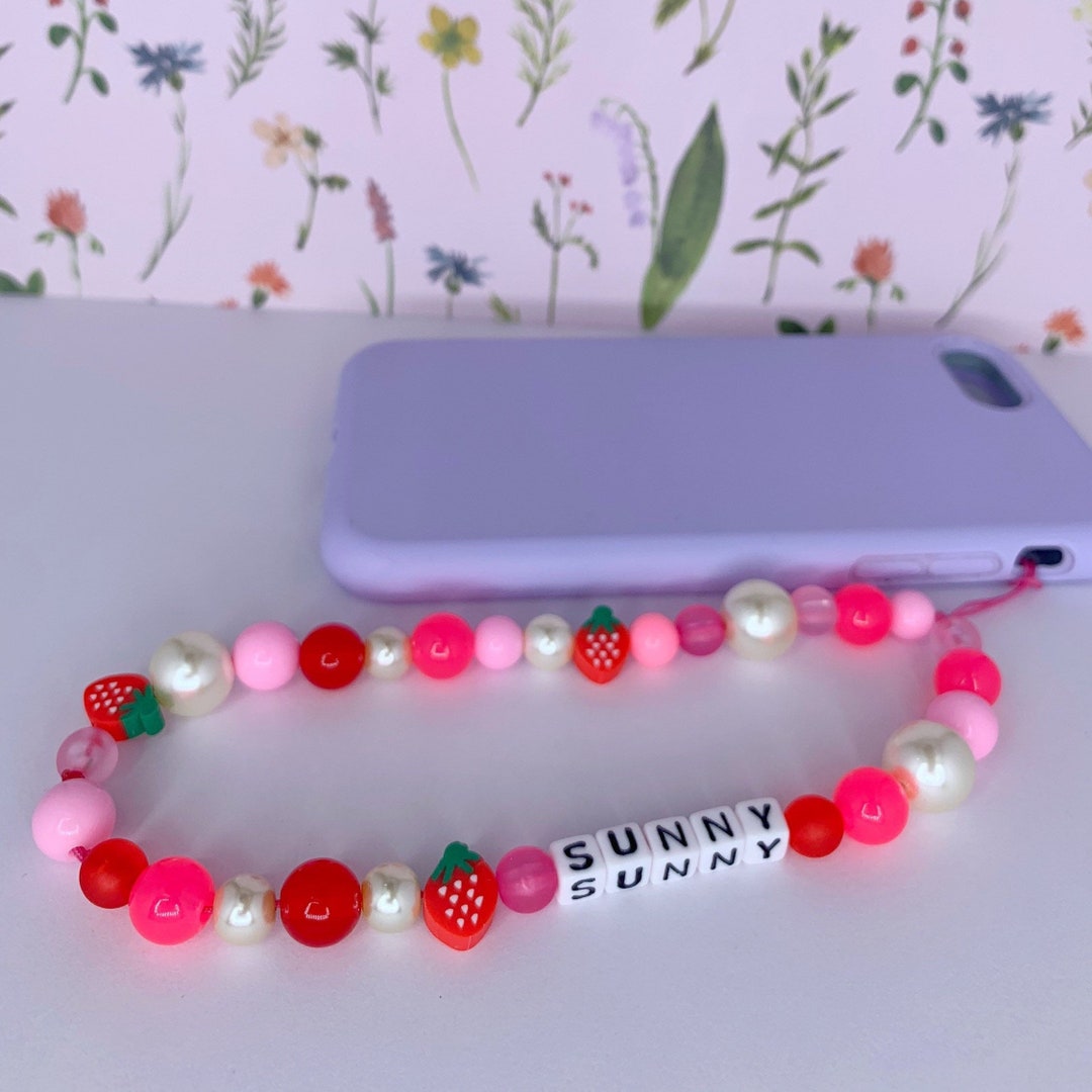 Customizable Strawberry Phone Charm Pink Strawberry Phone - Etsy