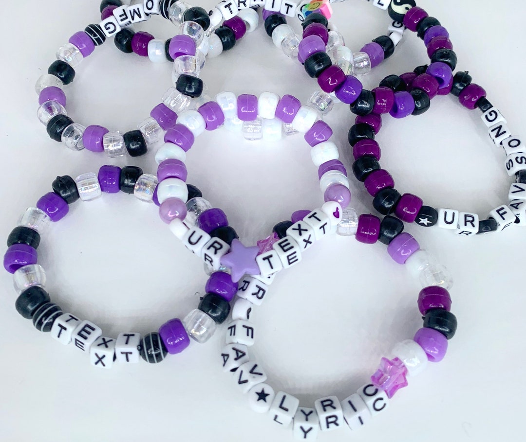 Custom Friendship Bracelets, Personalized Rave Kandi, Purple Friendship ...