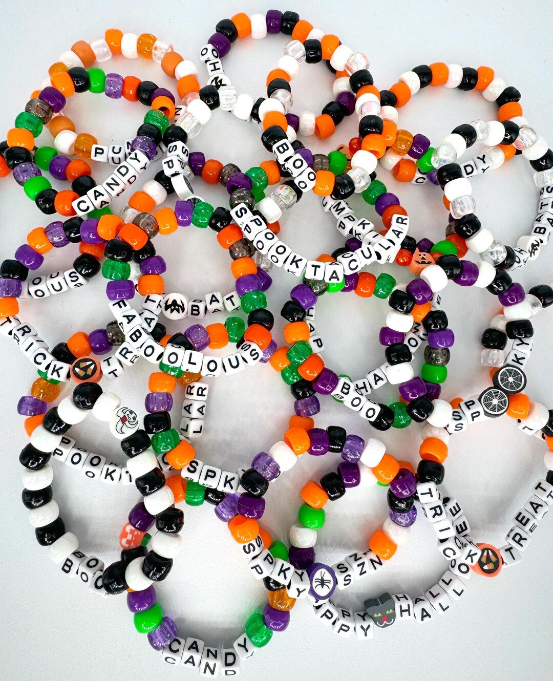 Halloween Friendship Bracelets, Spooky Beaded Friendship Bracelet ...