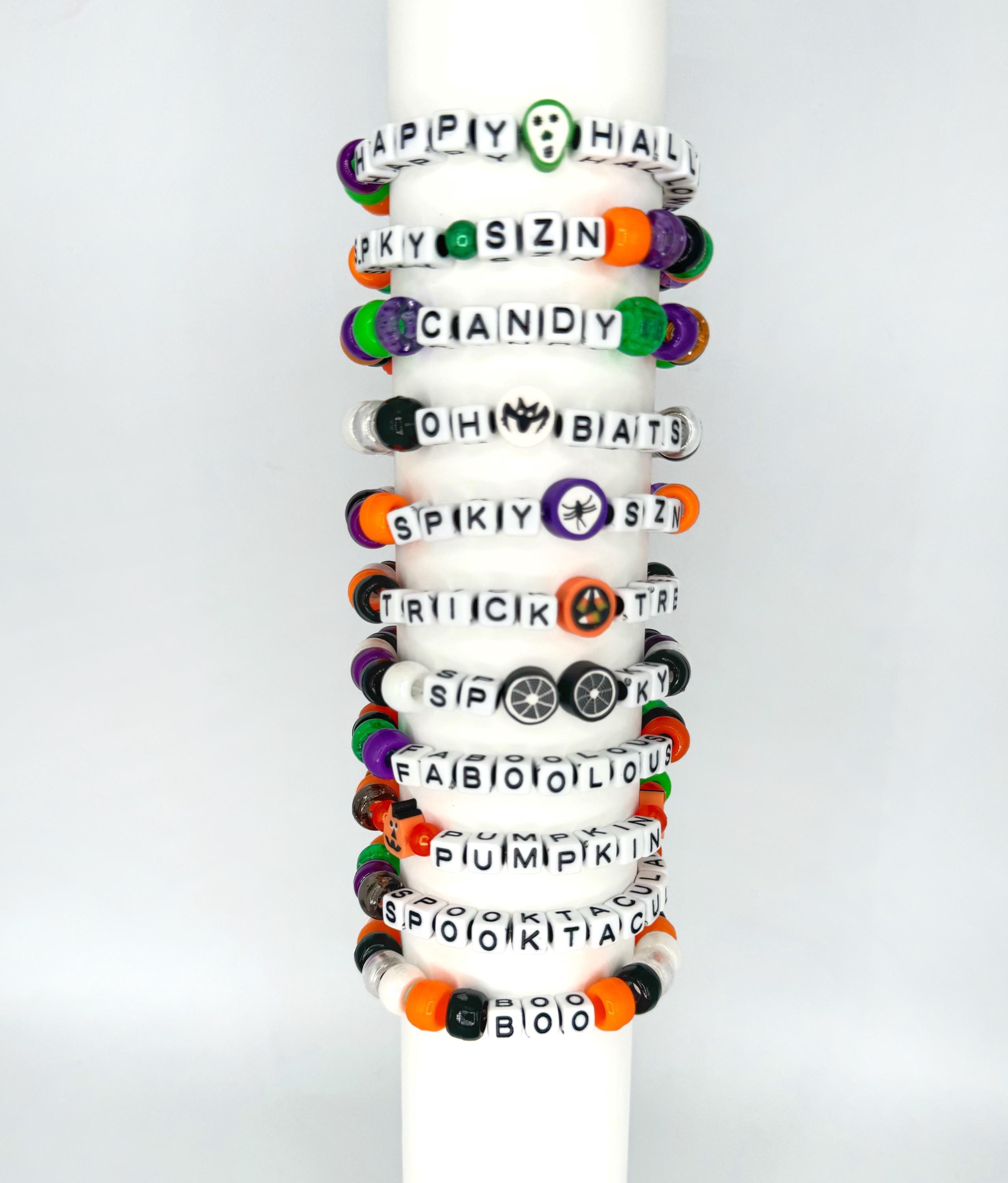 Halloween Friendship Bracelets, Spooky Beaded Friendship Bracelet ...