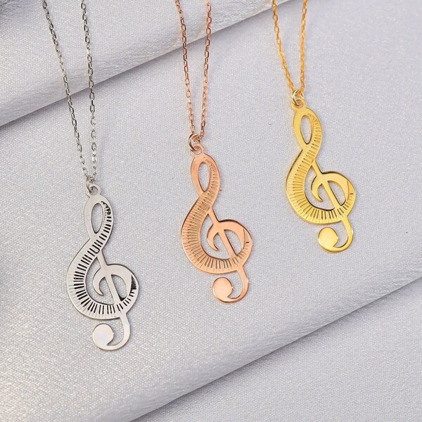 Music Note Necklace - Etsy