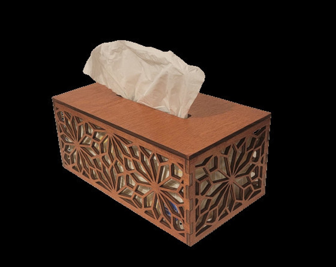 Laser Cut File: Tissue Box Cover Starburst Floral Pattern - Etsy