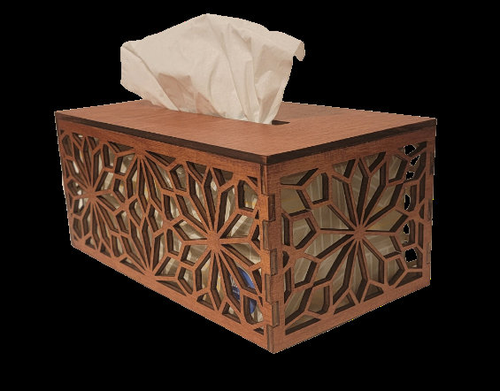 Laser Cut File: Tissue Box Cover Starburst Floral Pattern - Etsy