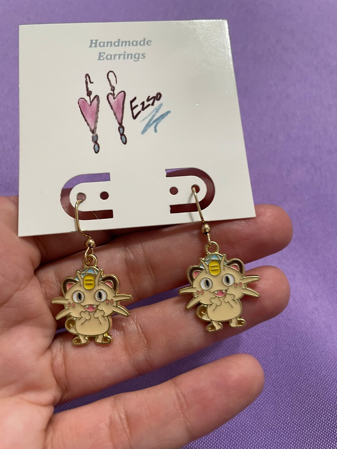 Meowth Pokémon Earrings - Etsy