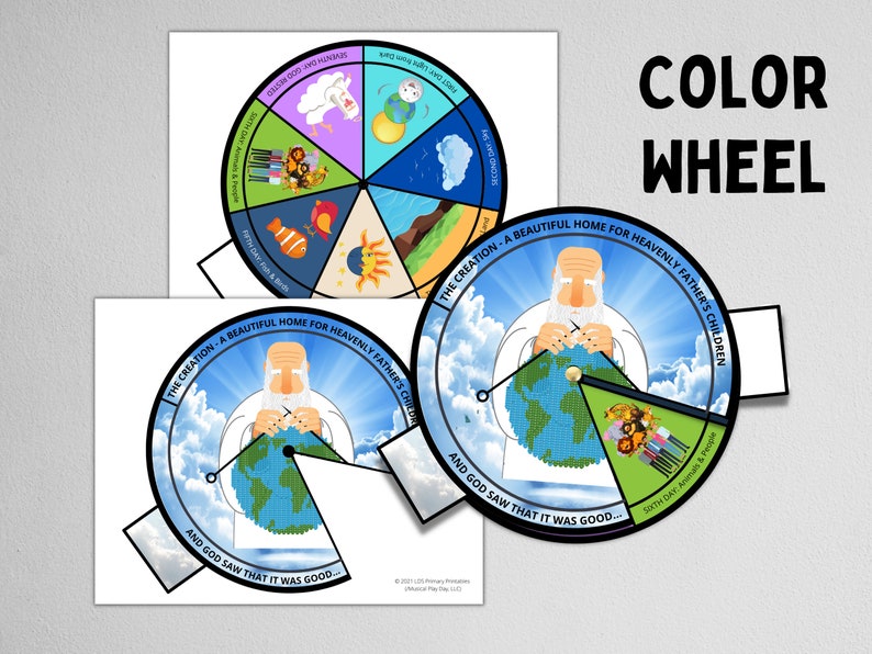 THE CREATION Genesis Scripture Story Wheels Color B&W Kid - Etsy