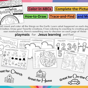 Days of Creation 9 Scripture Placemats | Gods 7 Days of Creations ...