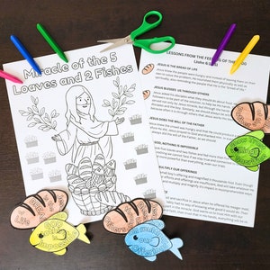 Jesus Feeds the 5000 Miracle of Loaves and Fishes Kids Bible Craft ...