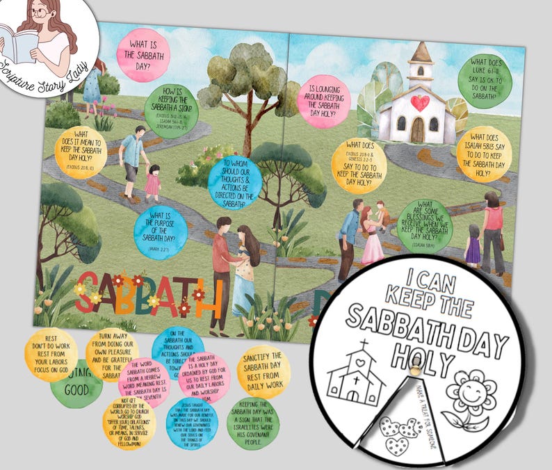 BIBLE-ONLY, Keep Sabbath Day Holy Kids Bible Activity Bundle, Folder ...