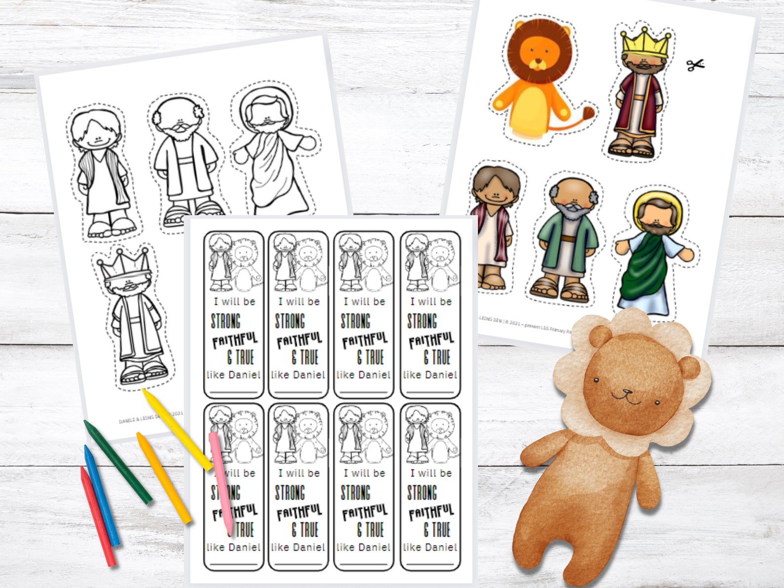 Daniel and the Lions Den Finger Puppets and Bookmark Handout - Etsy