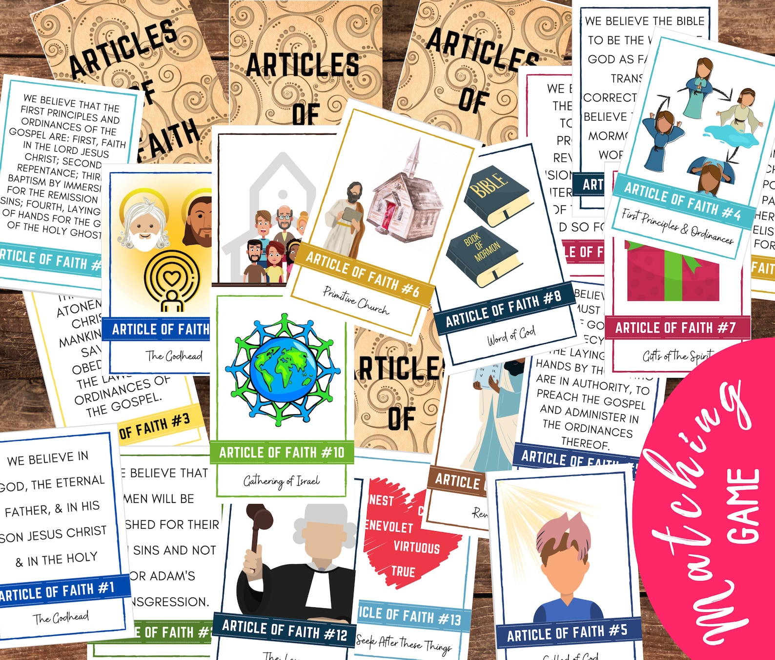 Articles of Faith Flashcards Matching Memorization LDS Primary LDS ...