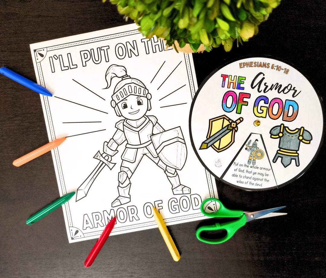 Armor of God Ephesians 6 Spinner Wheel and Coloring Page - Kids Bible ...