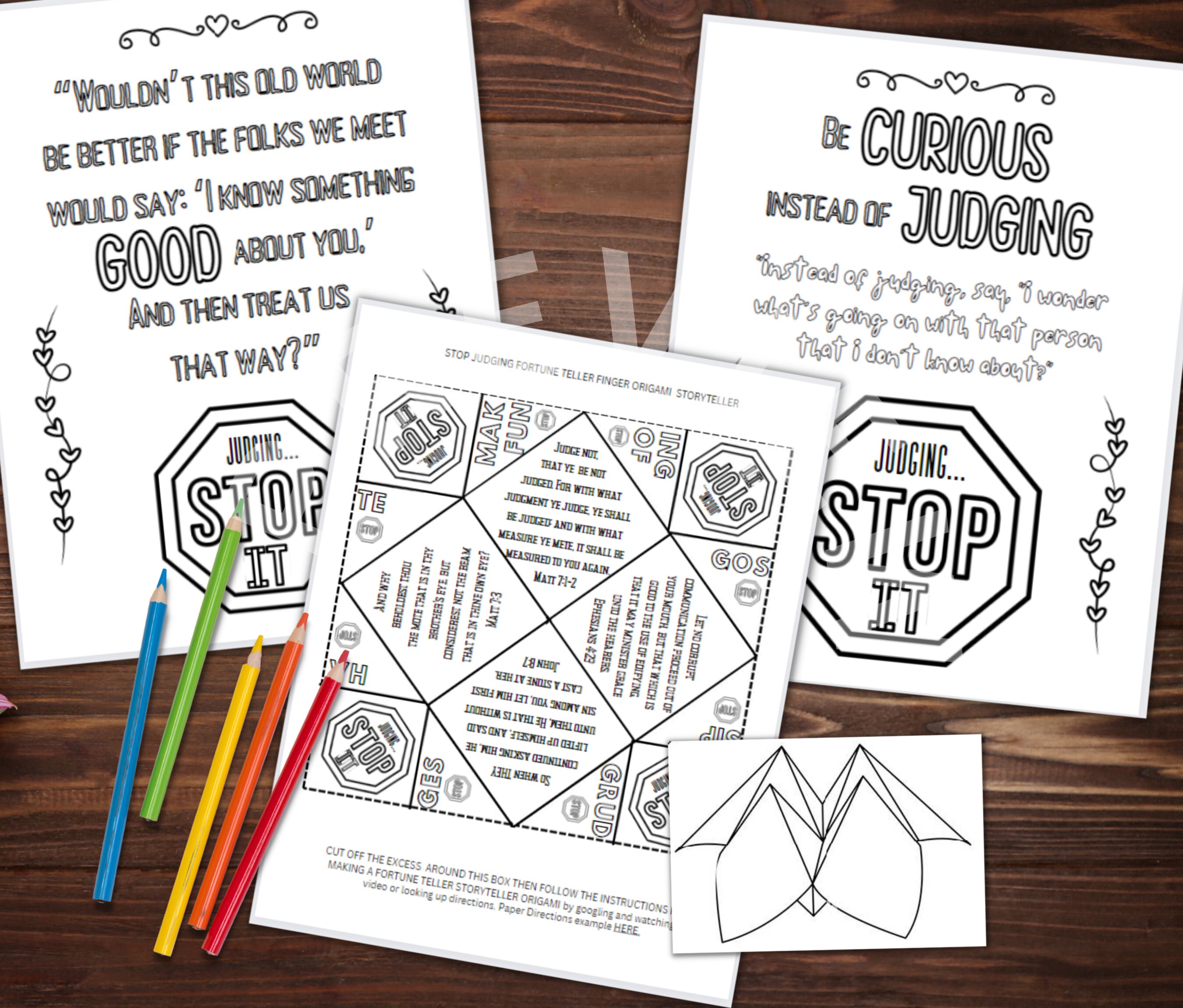 Judging Printables: Folder Game Judging Scriptures Origami - Etsy