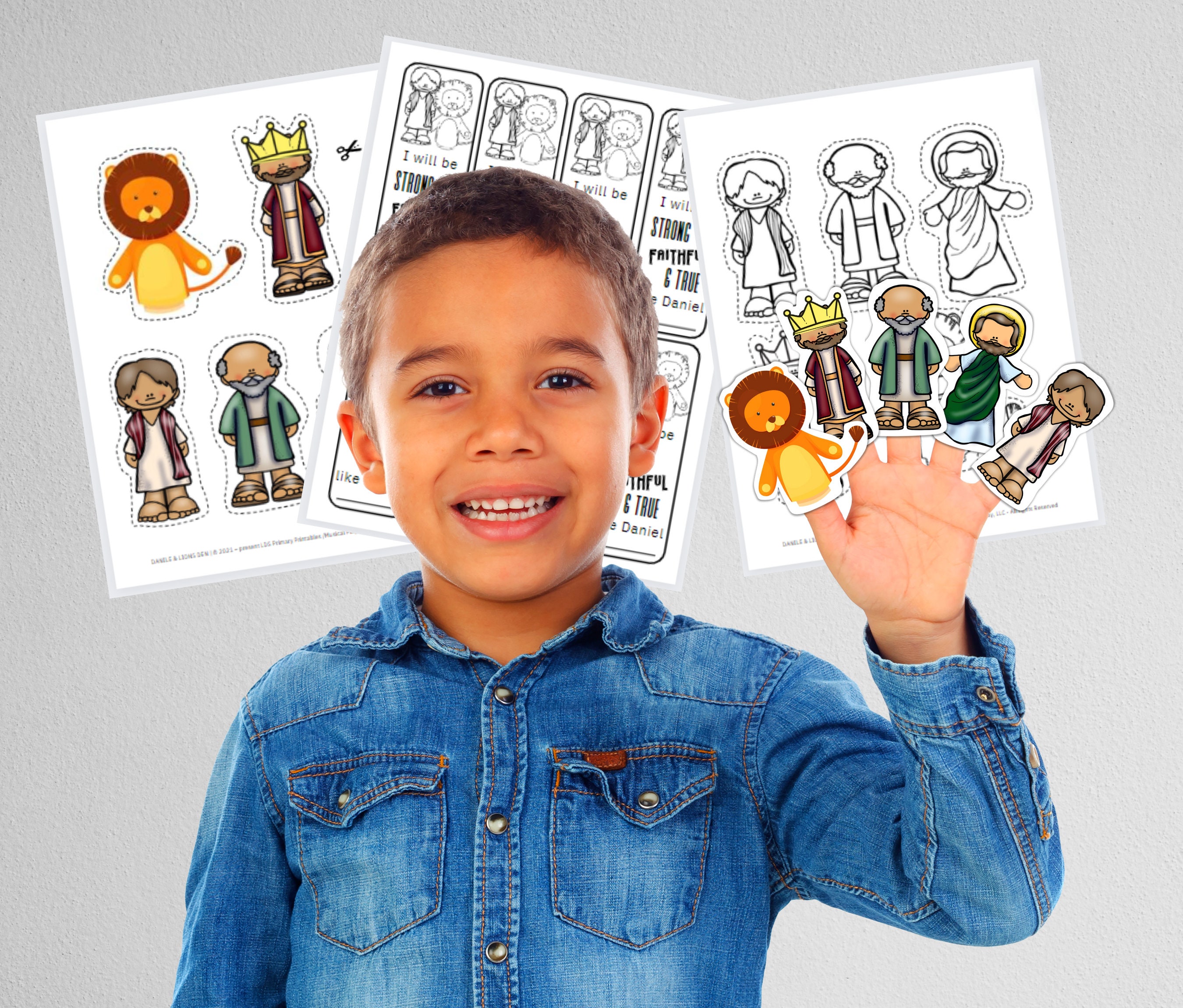 Daniel and the Lions Den Finger Puppets and Bookmark Handout (bible ...