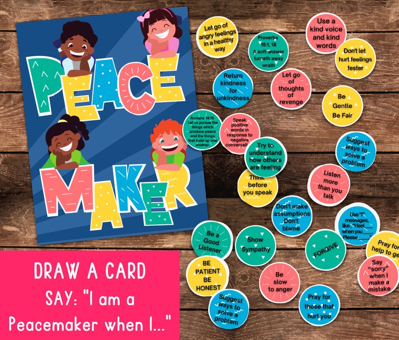 Ways to Be A Peace Maker Game | Beatitudes Sermon on Mount | Kids Bible ...
