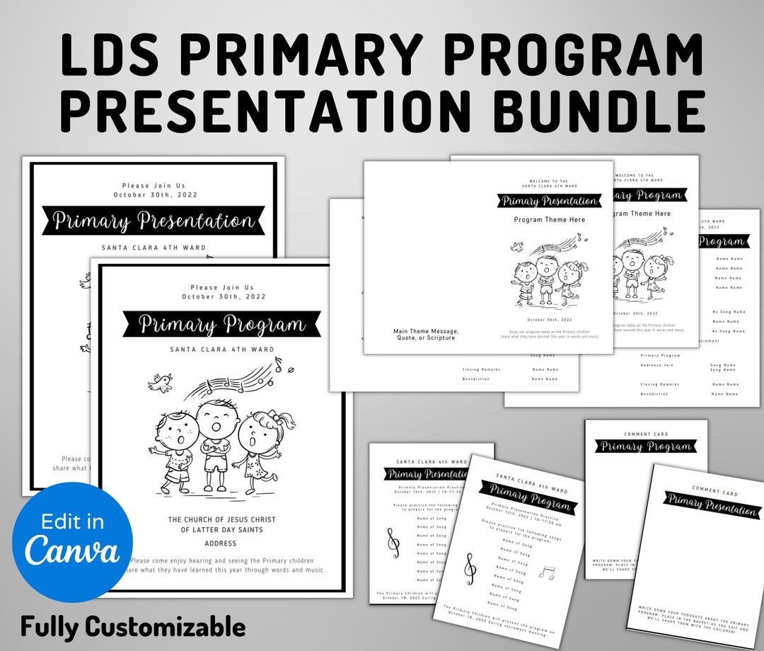 Editable LDS Primary Singing Time Program Presentation Big Bundle ...
