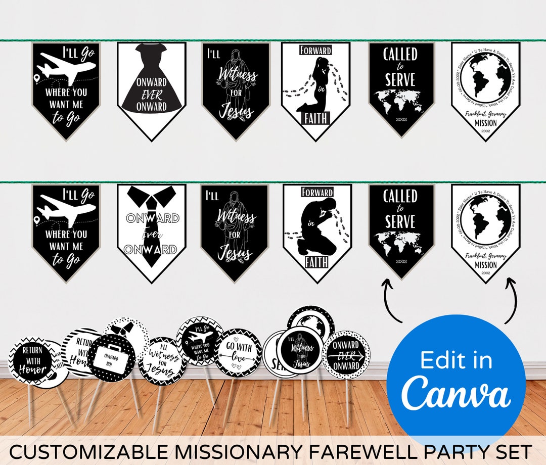 LDS Missionary Mission Call Farewell Party Kit: Banner & Cupcake ...