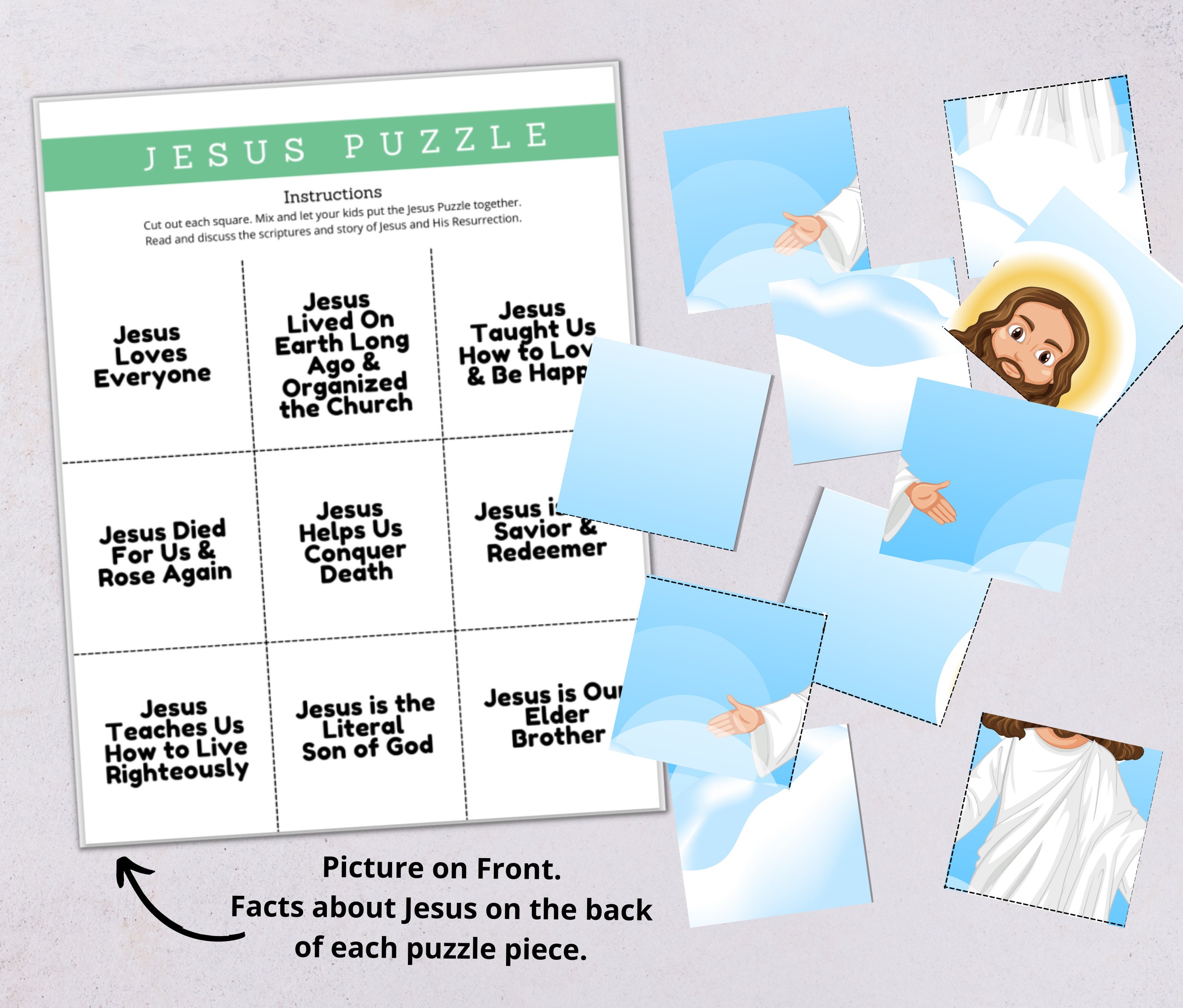 Easter Story Alphabet Game Jesus Resurrection Matching and Puzzle Bible ...