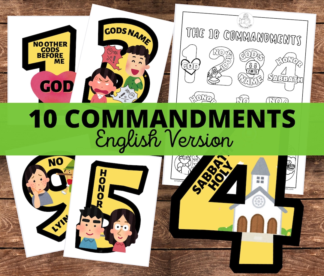 Ten Commandments Visual Numbers & Coloring Page, Exodus 10 Commandments ...
