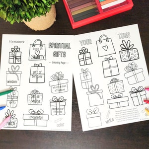 Gifts of Spirit 1 Cor. 12 Kids Bible Craft Spinner, Matching Folder ...