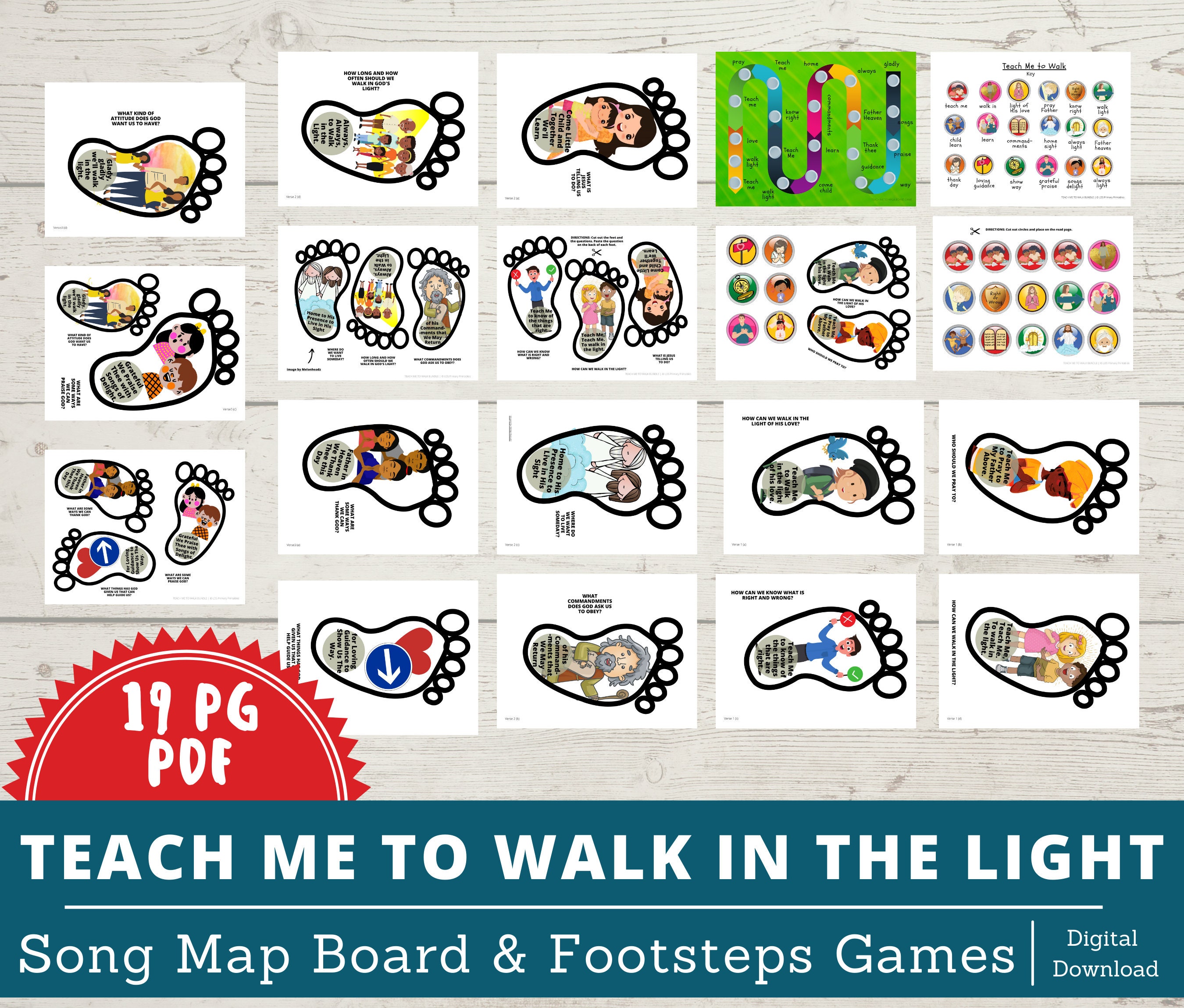 Teach Me to Walk Bundle: | Primary Singing Time | Song Visuals | Board ...