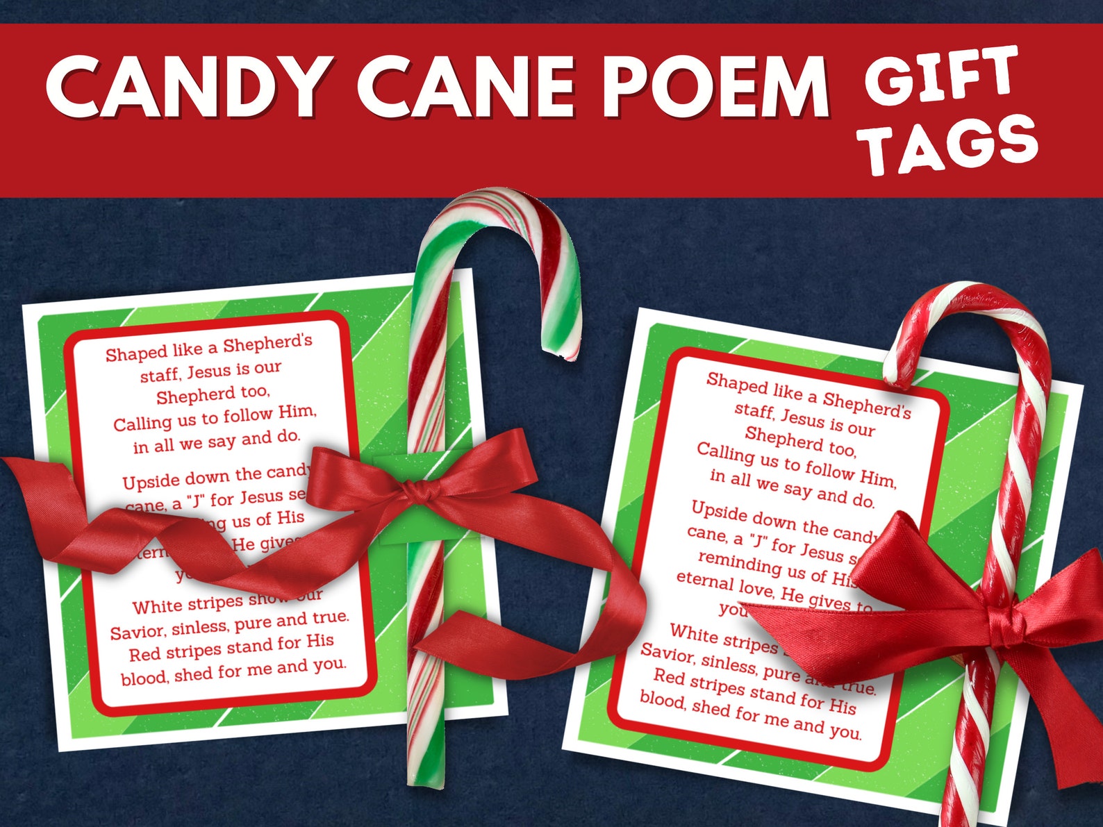Christmas CANDY CANE Poem Gift Tag | Instant Download | Christmas Gift ...
