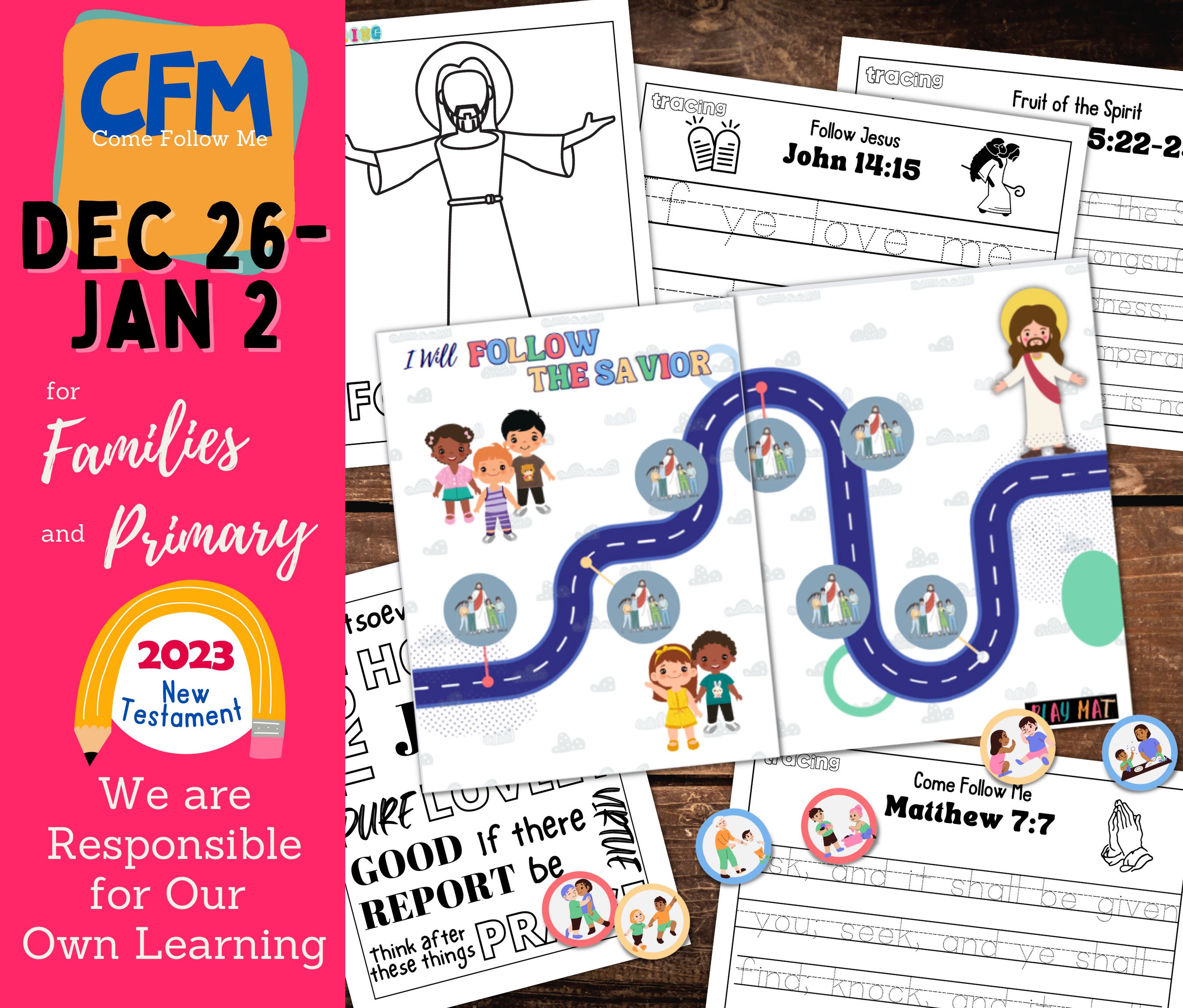 Following Jesus Activity Bundle Kids Bible Printable Folder Game ...