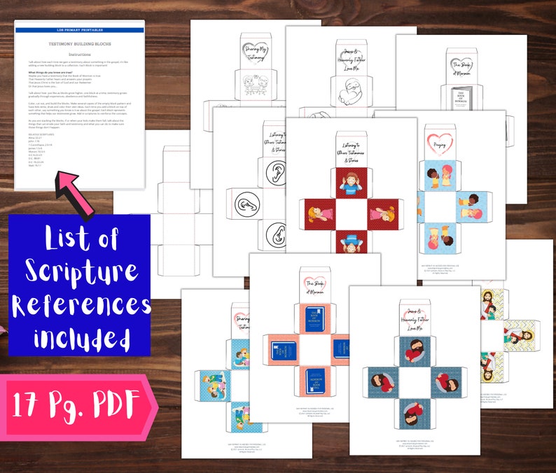 Testimony Blocks Kids Craft Come Follow Me Families & LDS Primary Dec ...