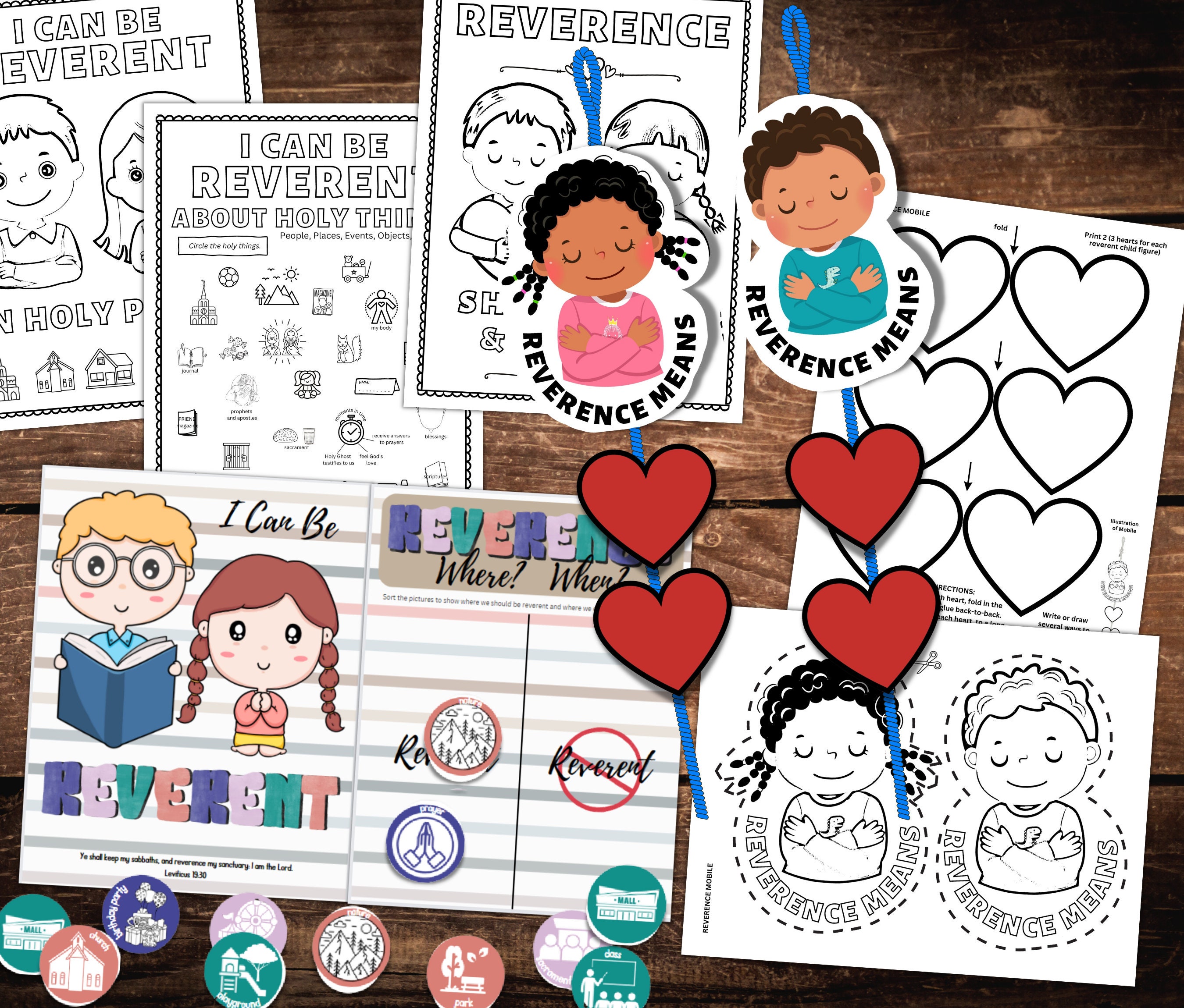 Reverence Christian Bundle (mobile Craft, Coloring, Folder Game Sort ...
