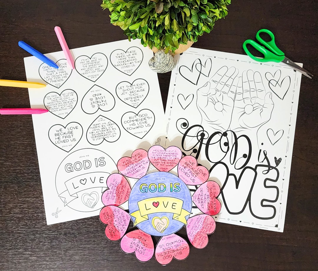 God is Love Wreath Craft - John 4:16 - Kids Bible Craft and Coloring ...