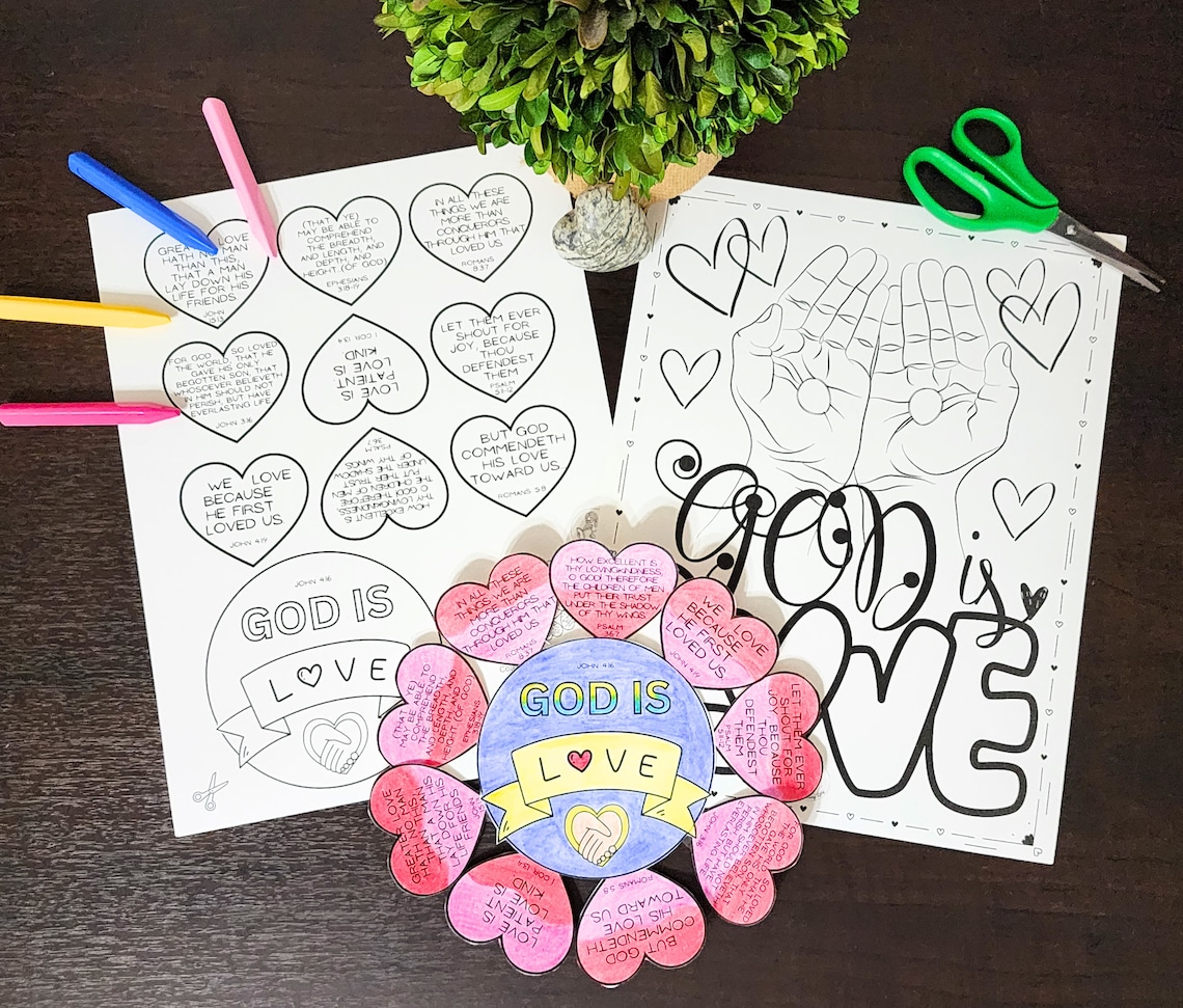 God is Love Wreath Craft John 4:16 Kids Bible Craft and - Etsy