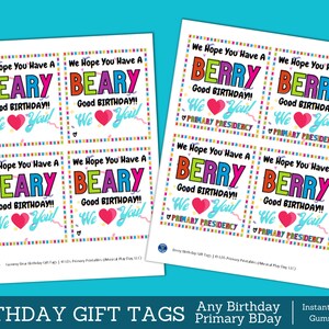 Happy Birthday Gift Tags: Any Birthday & Primary Birthday | Gummy Bear ...
