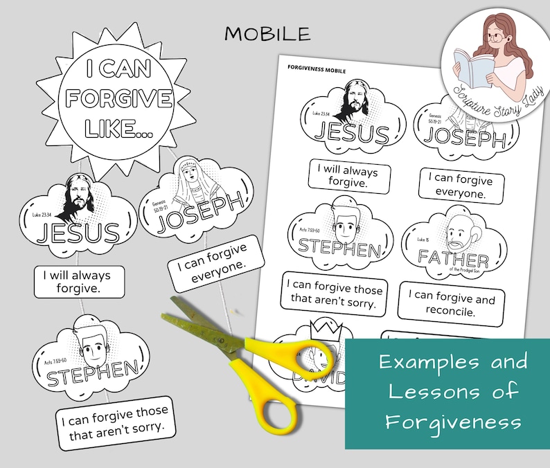 BIBLE-ONLY Forgiveness Mobile & Spinner Wheel Crafts, Come Follow Me ...