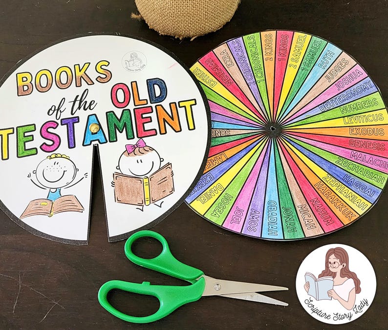 Books of the Bible: Old & New Testament Coloring Spinner Wheels - Bible ...
