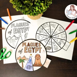 Bible Moses Plagues of Egypt Coloring Spinner Wheel - Passover Lesson ...