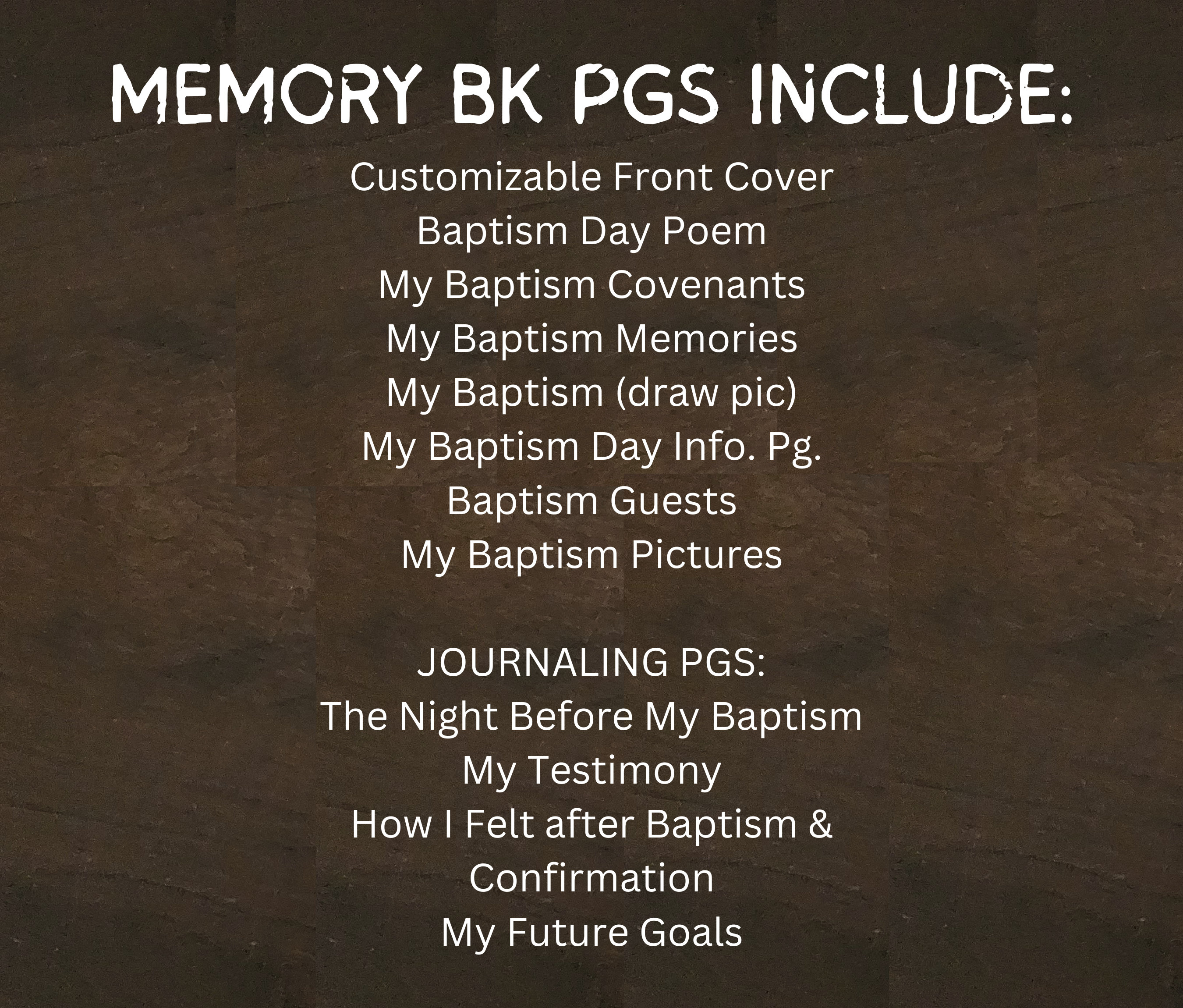 Baptism Memory Book LDS Boys | Customizable Cover | LDS Baptism Journal ...