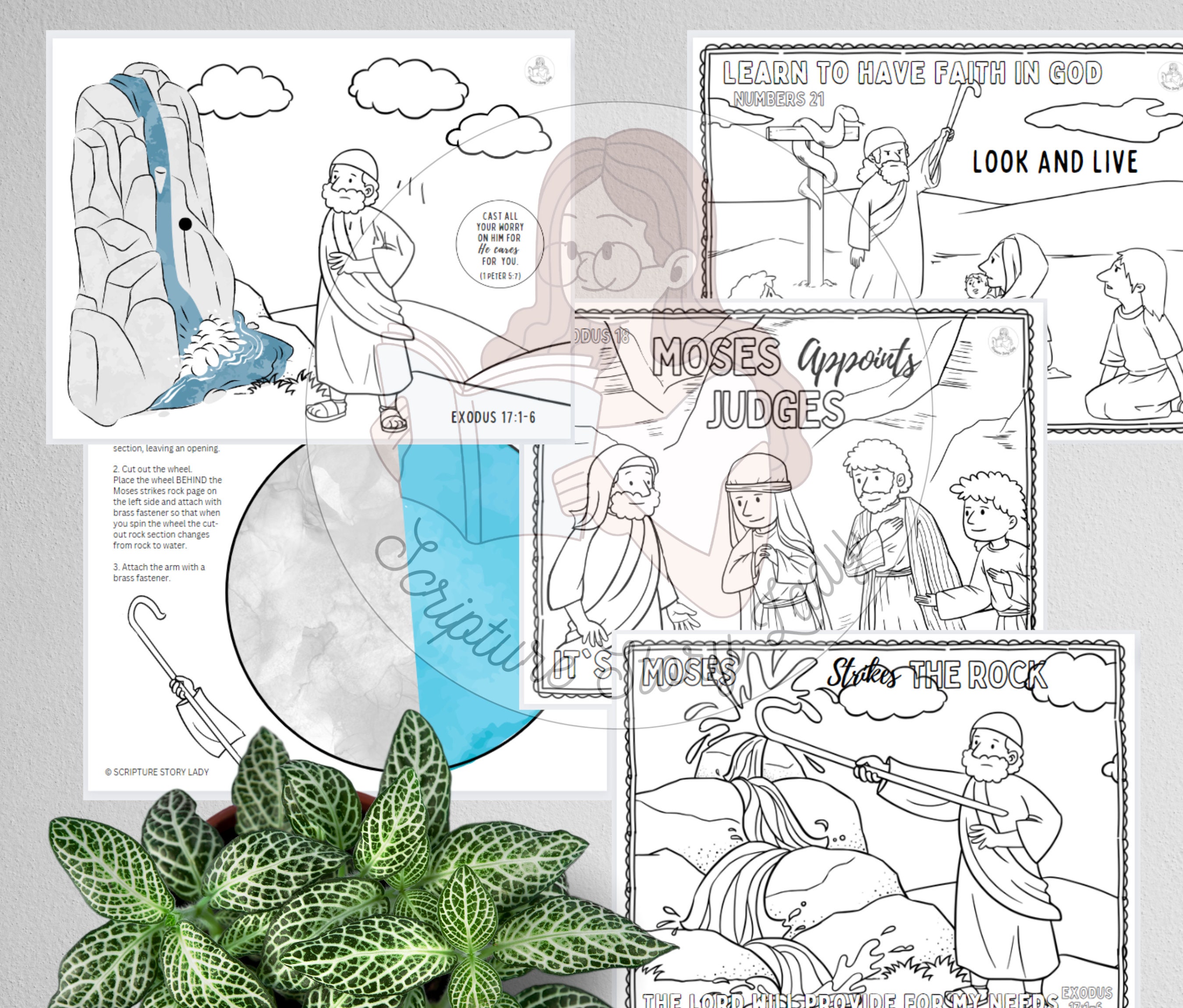 Kids Bible MOSES Printables: Moses Strikes Rock (exod. 17) Craft ...