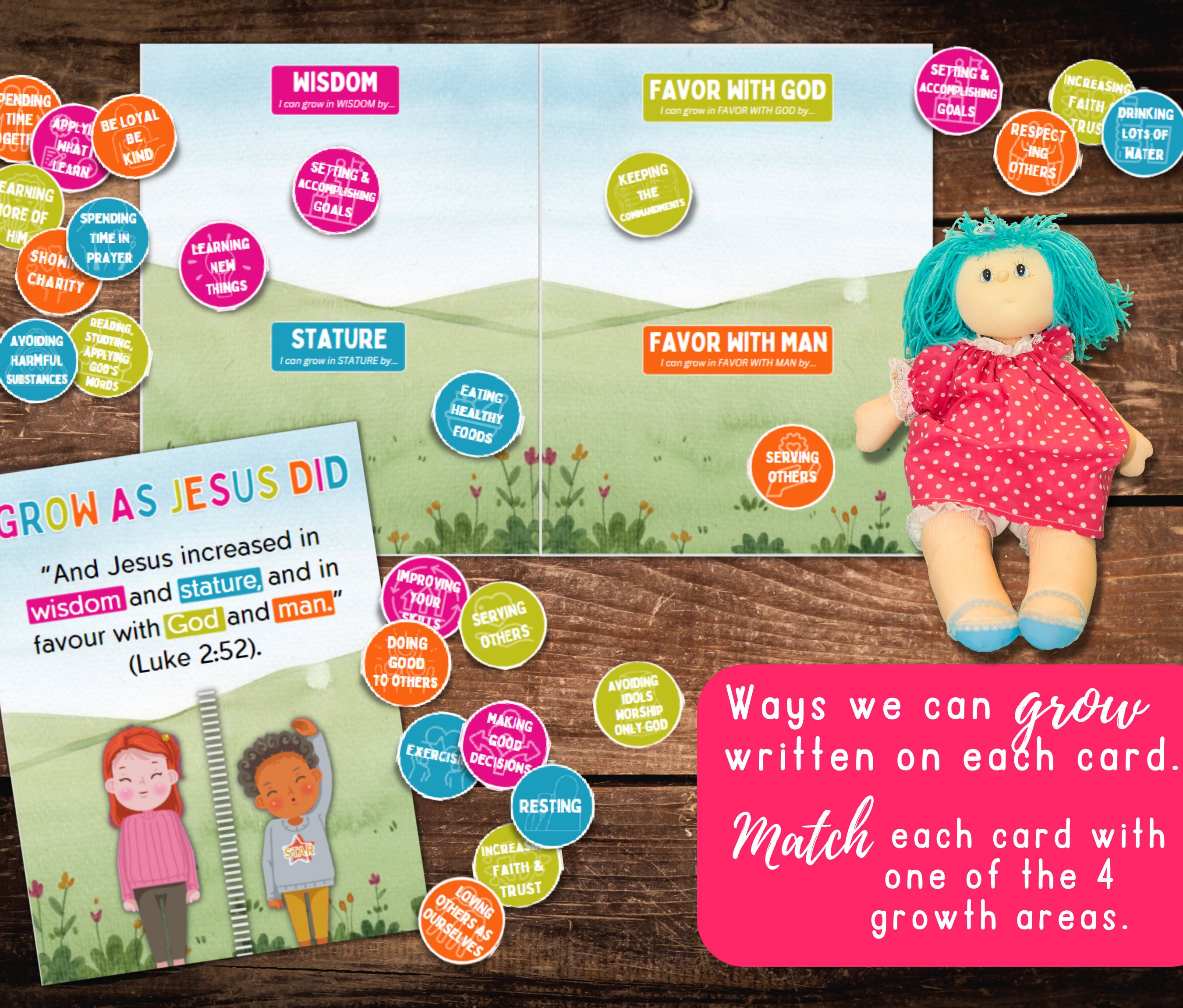 Luke 2: 52 Jesus Grew in Wisdom Bible Bundle | Folder Game Match ...