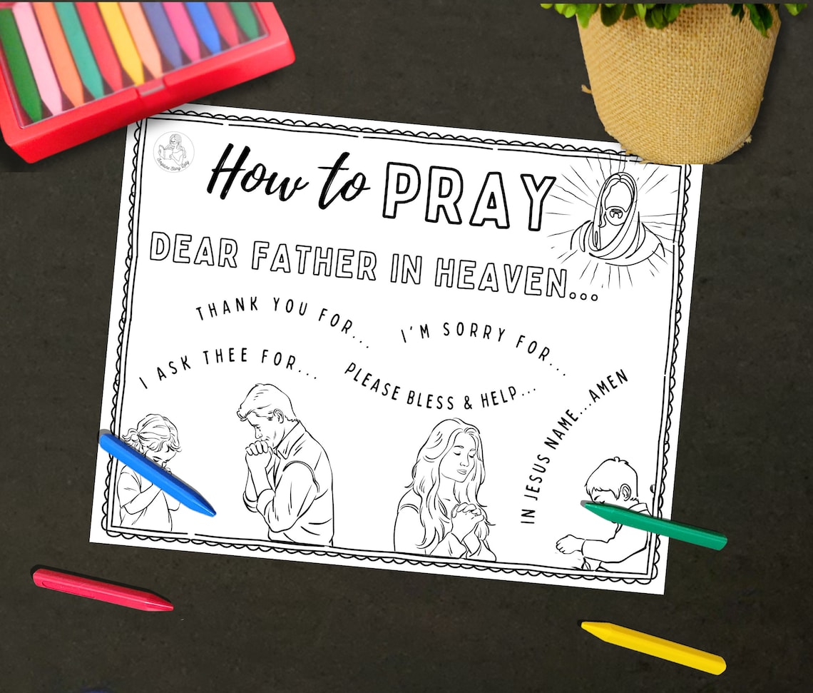 How to Pray Coloring Spinner Wheel & Coloring Page Steps of Prayer ...
