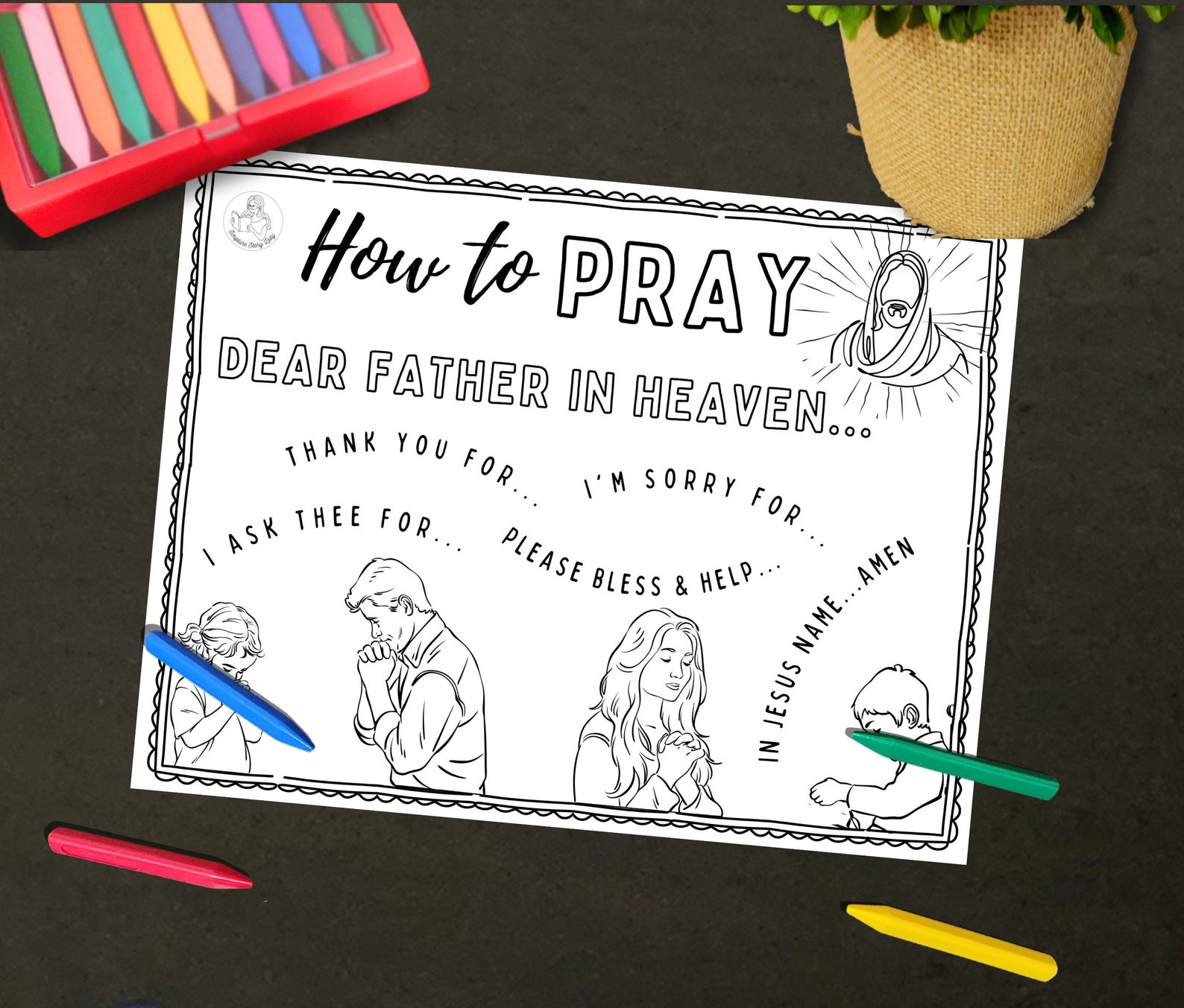 How to Pray Coloring Spinner Wheel & Coloring Page Steps of Prayer ...