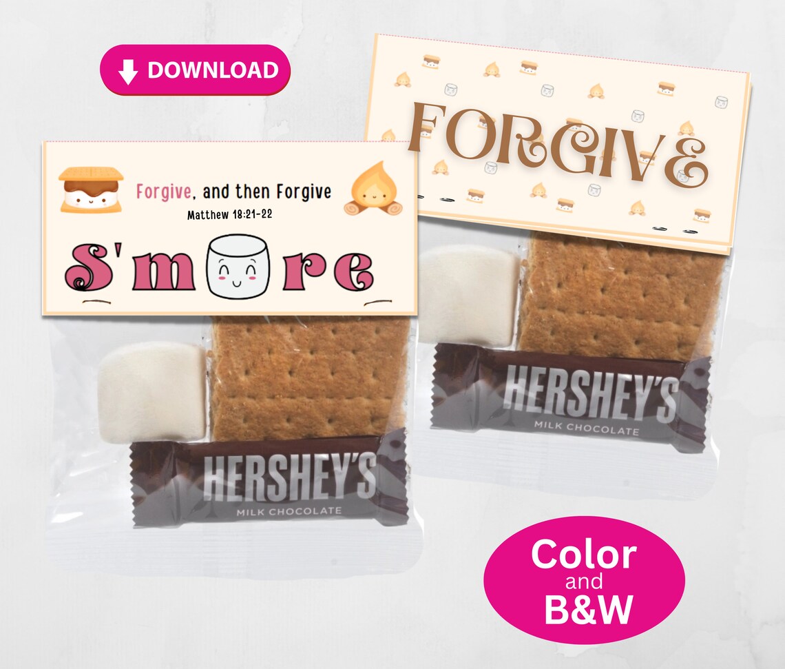 Forgive S'more Gift Bag Topper Tag Printable | Religious Gift Tags ...
