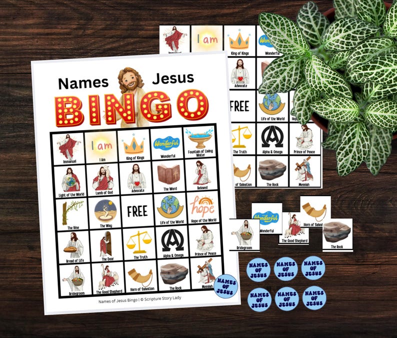 Names of Jesus Bingo, Christian Christmas Christ Lesson Games for ...