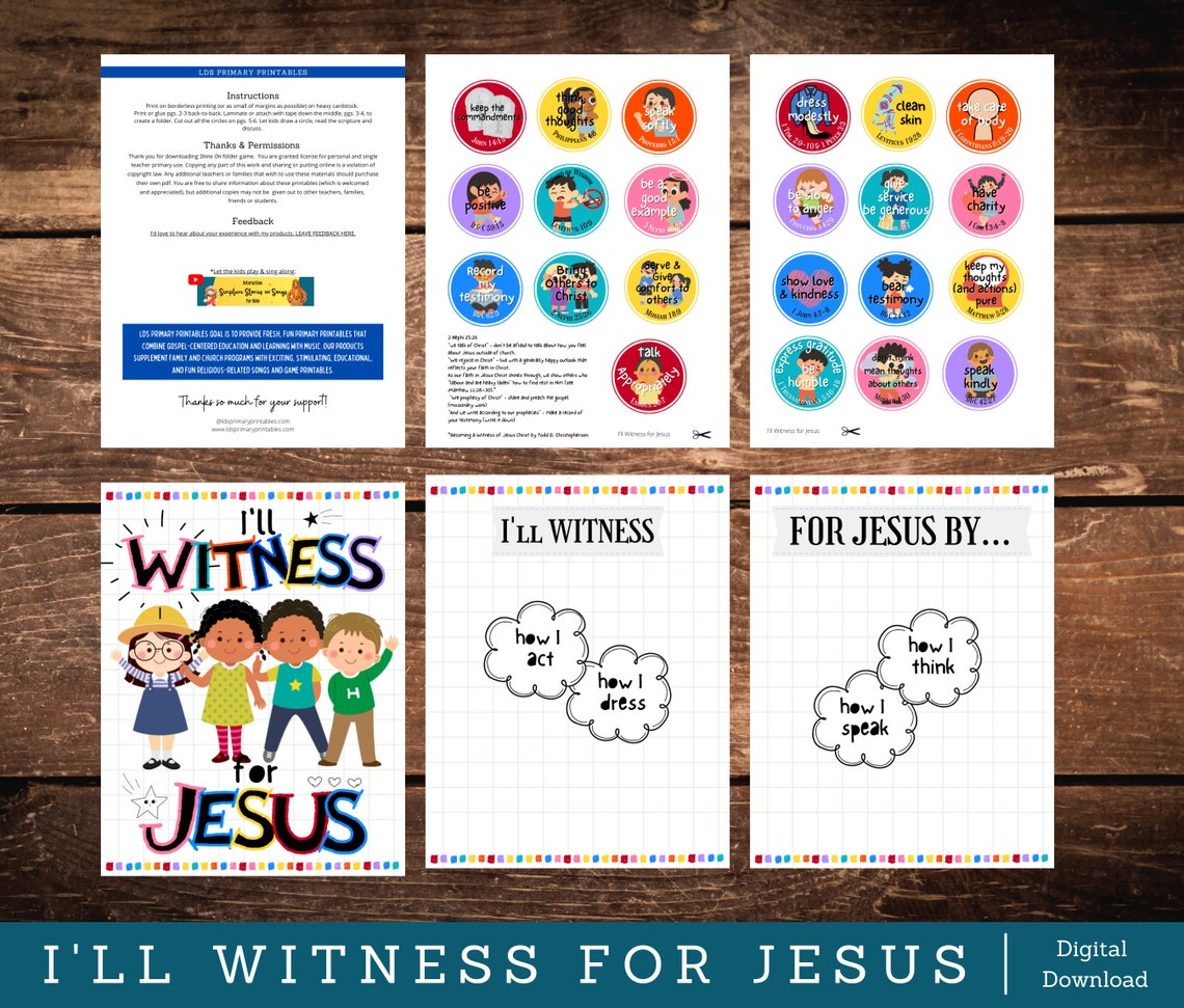 I'll Witness for Jesus: Being a Good Example, Being Like Jesus Folder ...