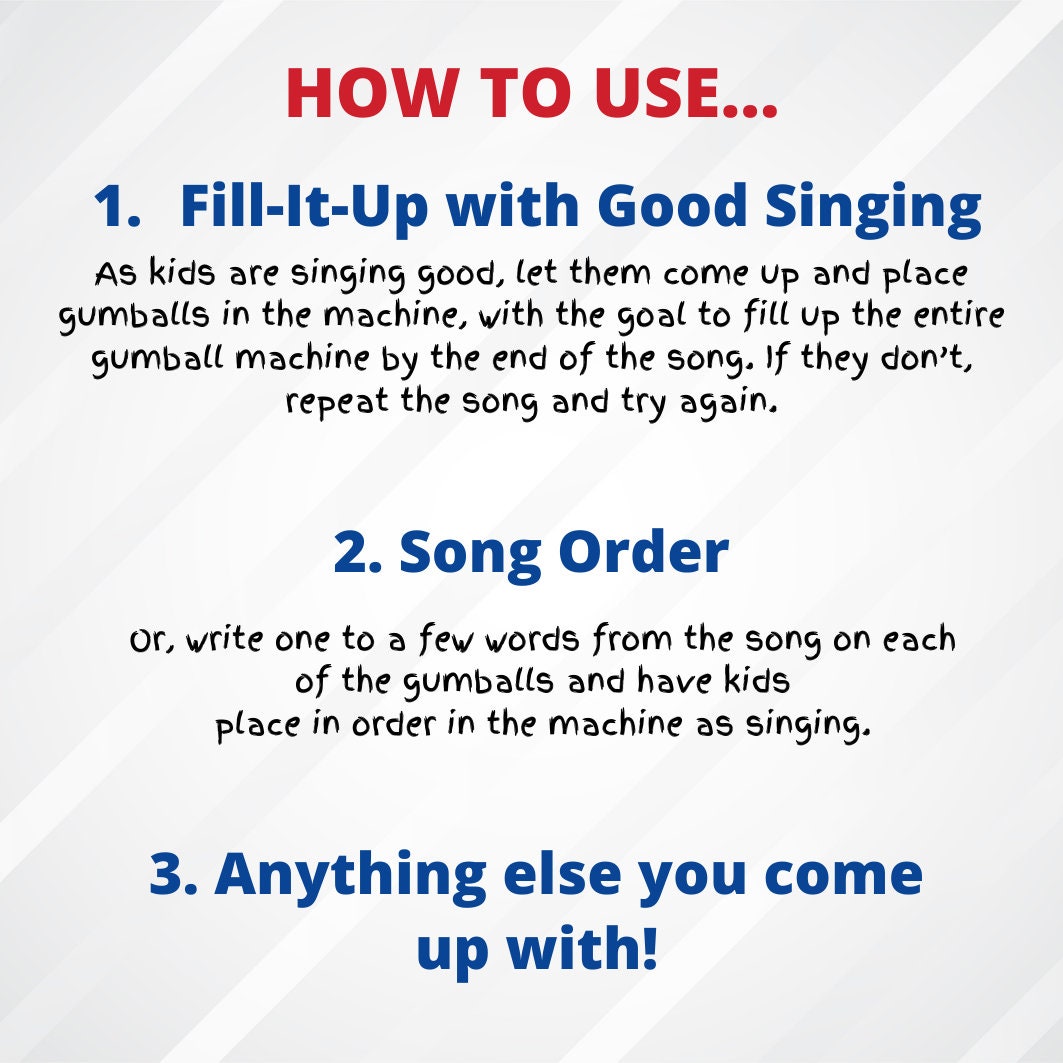 Gumball Machine Poster Singing Time Games Primary Singing Time Primary ...