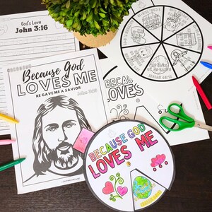 God's Love Kids Coloring Craft Bundle: God's Love so Big Animal ...