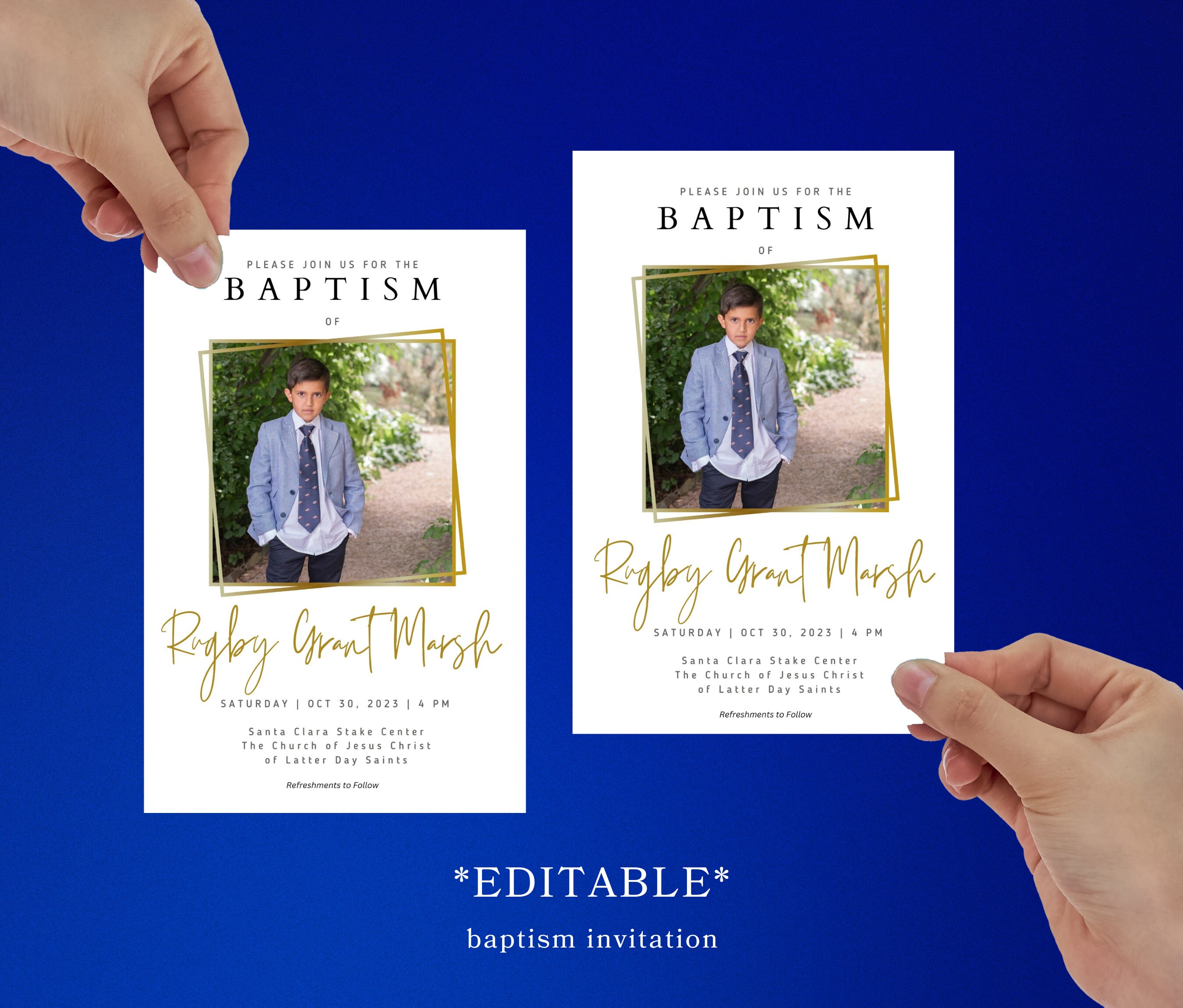 LDS Baptism Program & Invitation Customizable Boys Program - Etsy