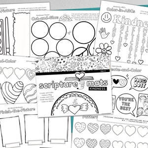 Kindness 8 Scripture Activity Place Mats | Kindness Bible Lesson ...