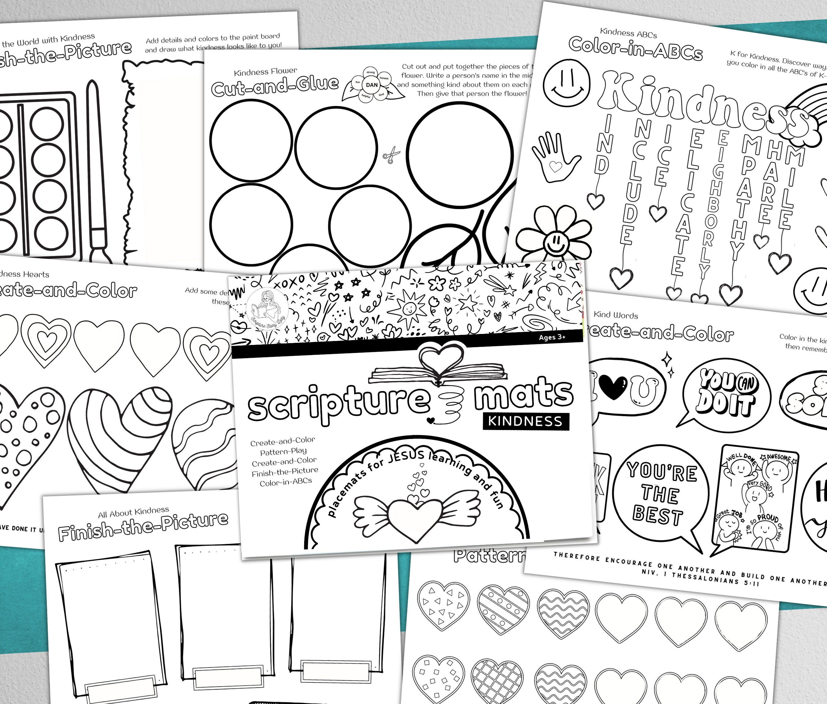 Kindness 8 Scripture Activity Place Mats Kindness Bible - Etsy