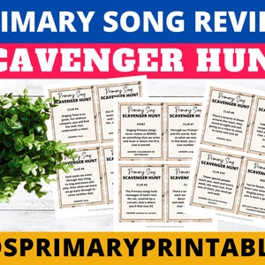 Primary Singing Time SCAVENGER HUNT | Primary Song Review | Primary ...